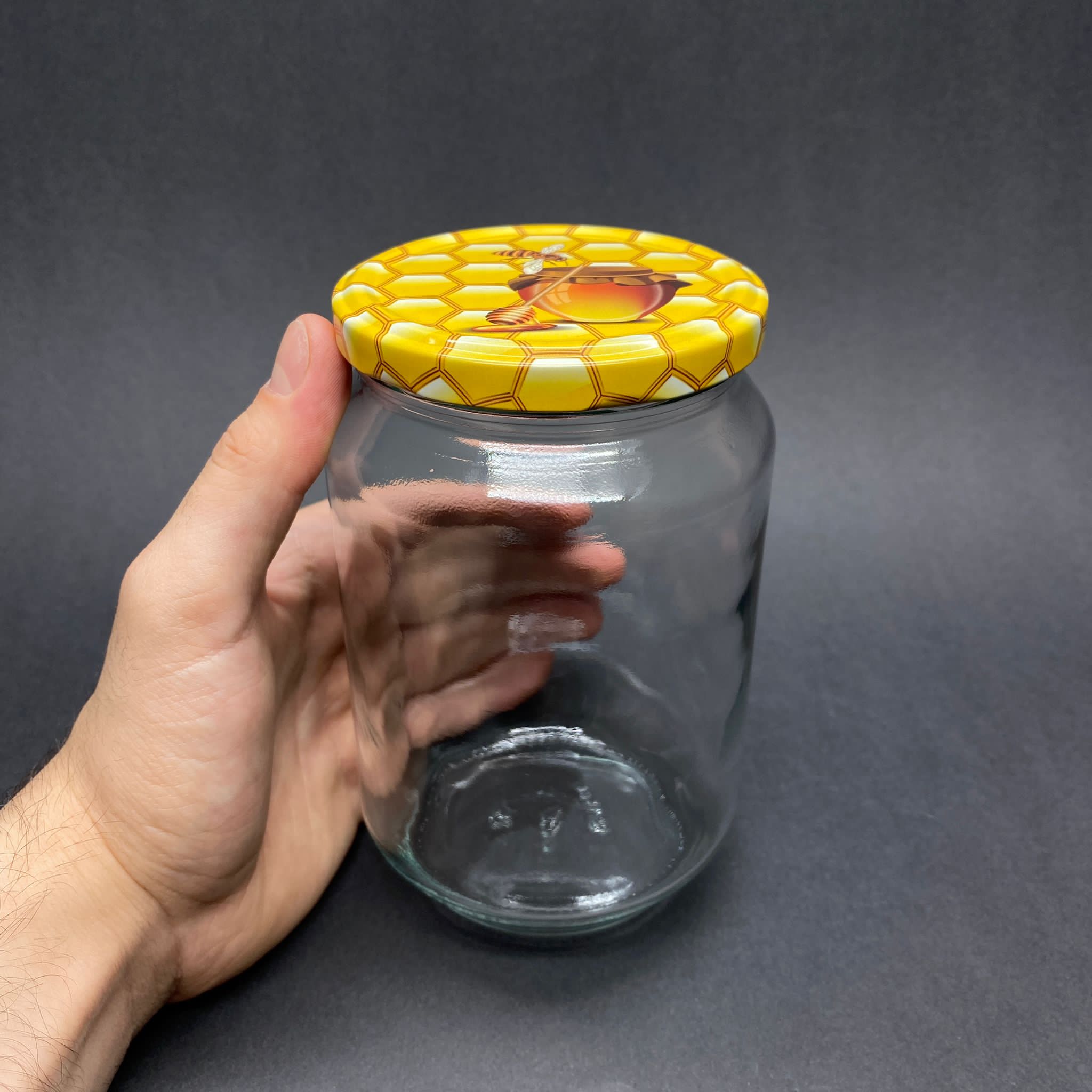 815-cc-cam-kavanoz-petekbal-desenli-metal-kapakli-815-ml-cam-kavonoz-ud ...